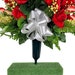 This Jumbo Cemetery Cone Pair Has Grave Flowers Including Red Calla ...