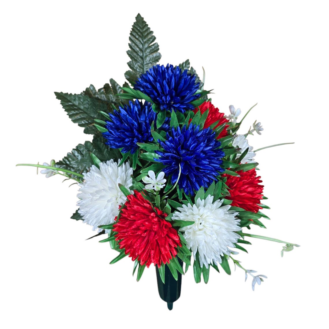 This Cemetery Cone Has Grave Flowers Including Red, White, and Blue ...