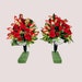 This Jumbo Cemetery Cone Pair Has Grave Flowers Including Red - Etsy