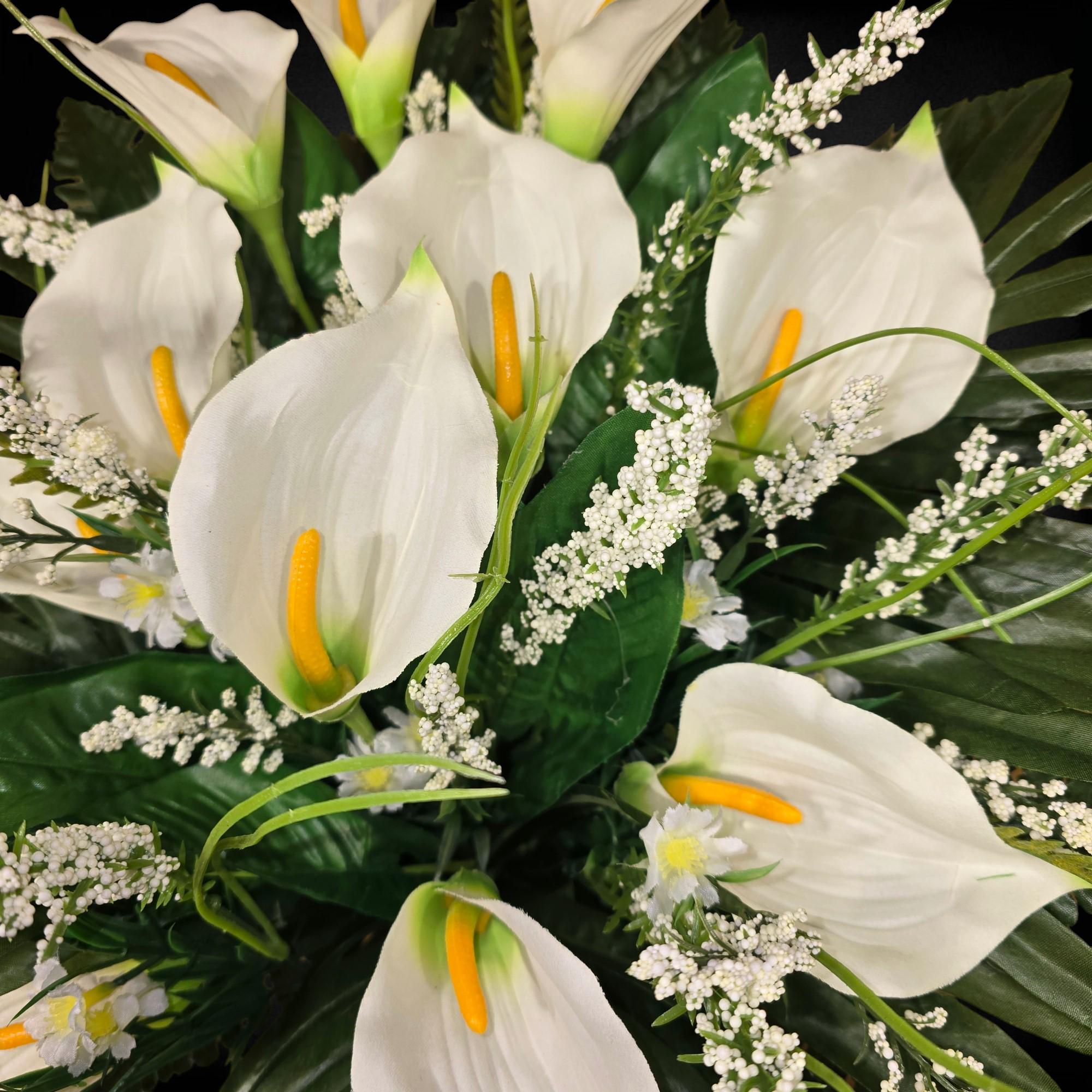 This Jumbo Calla Lily Cemetery Vase Decoration is Made With Beautiful ...