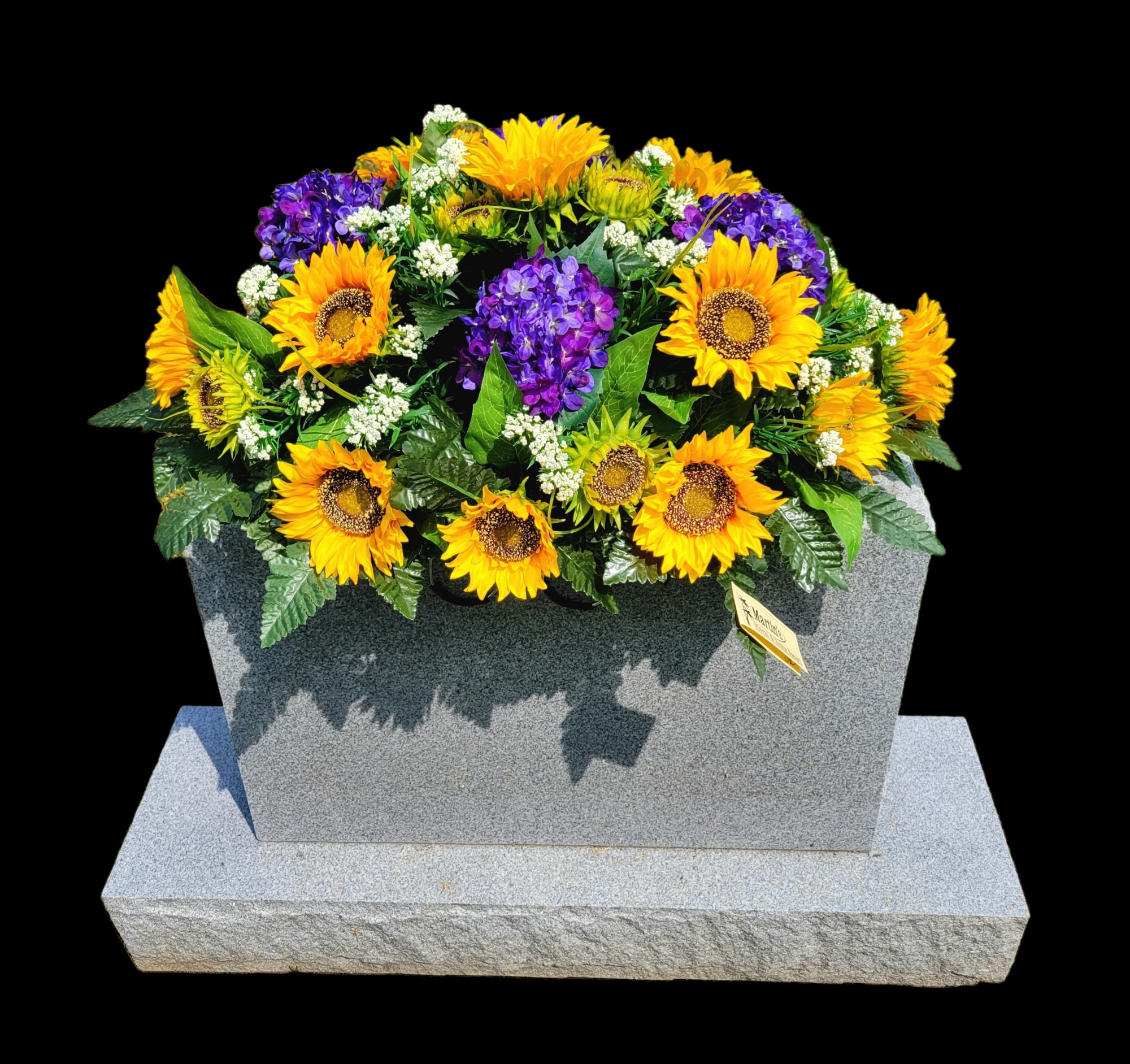 This Headstone Saddle is Made With Grave Flowers Including Yellow ...