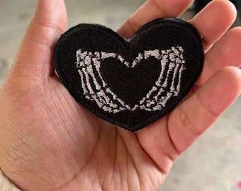 Skeleton Hands Heart Patch - Etsy