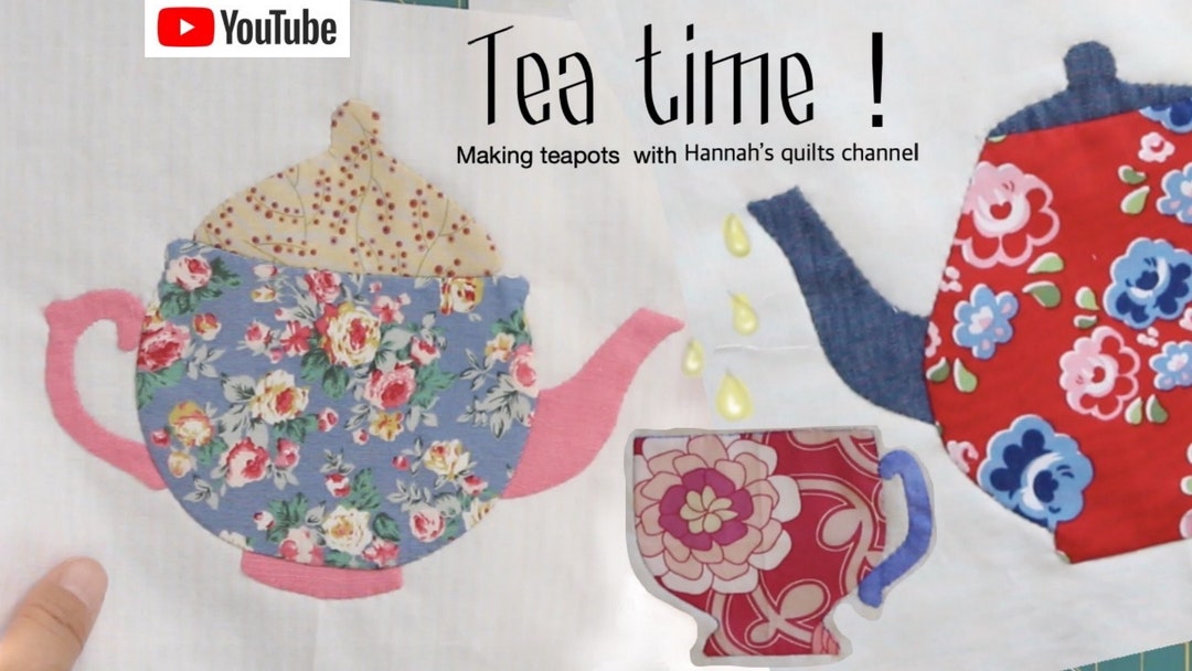 Teapot Appliqué Block, PDF Download , How to Make -video on "hannah's ...