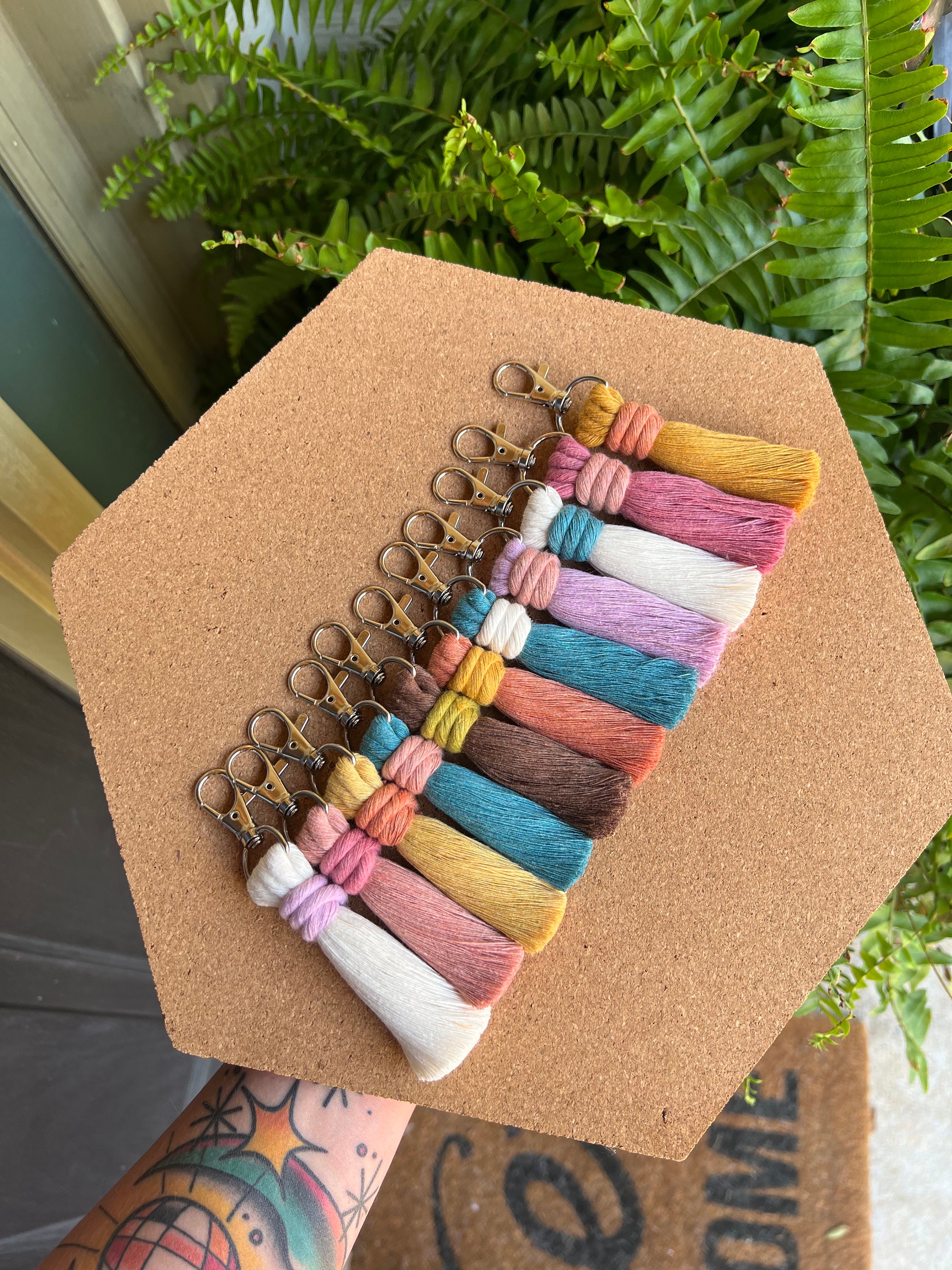 Tassel Keychains Macrame Keychains - Etsy