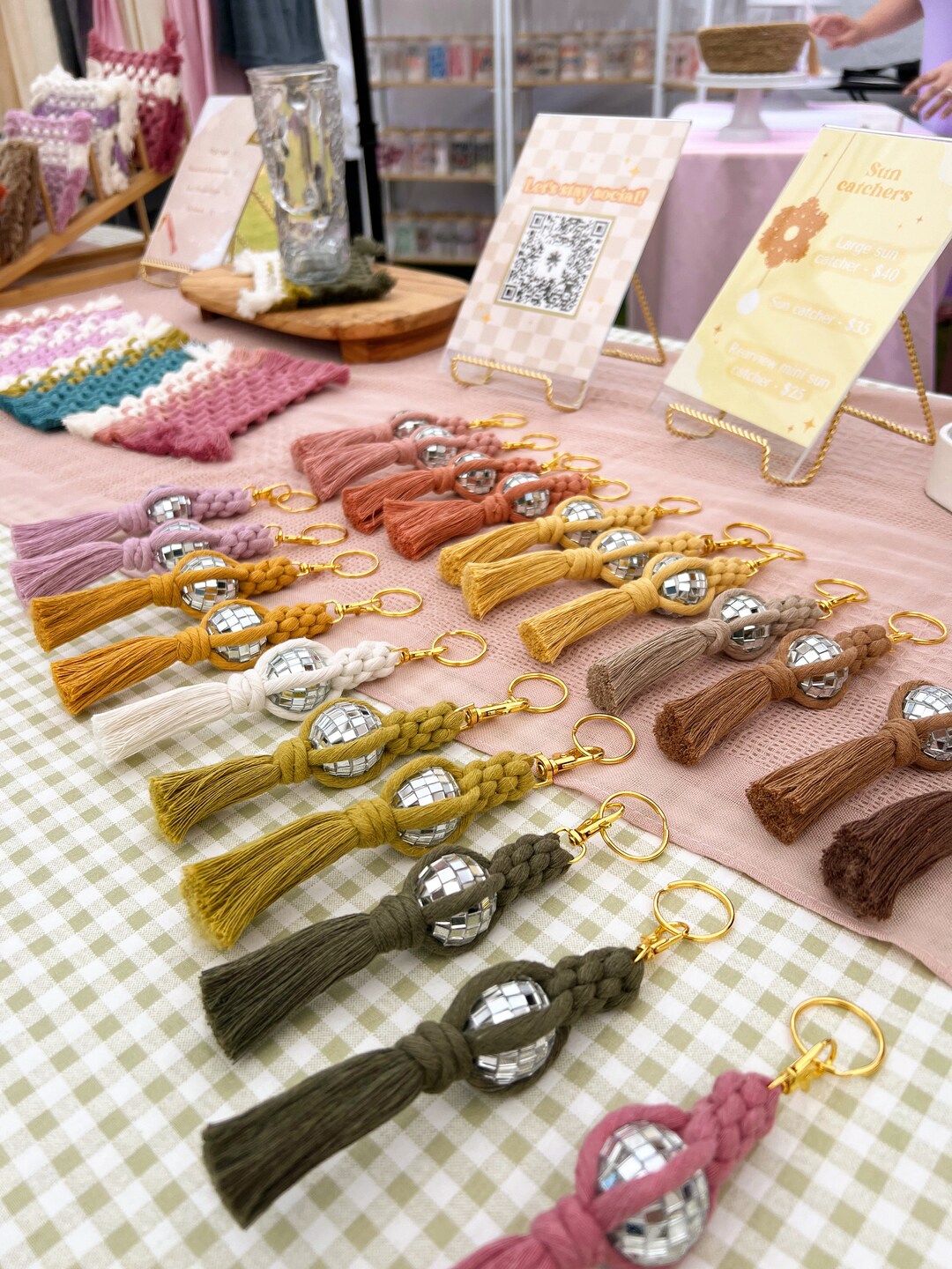 Macrame Disco Ball Keychain - Etsy