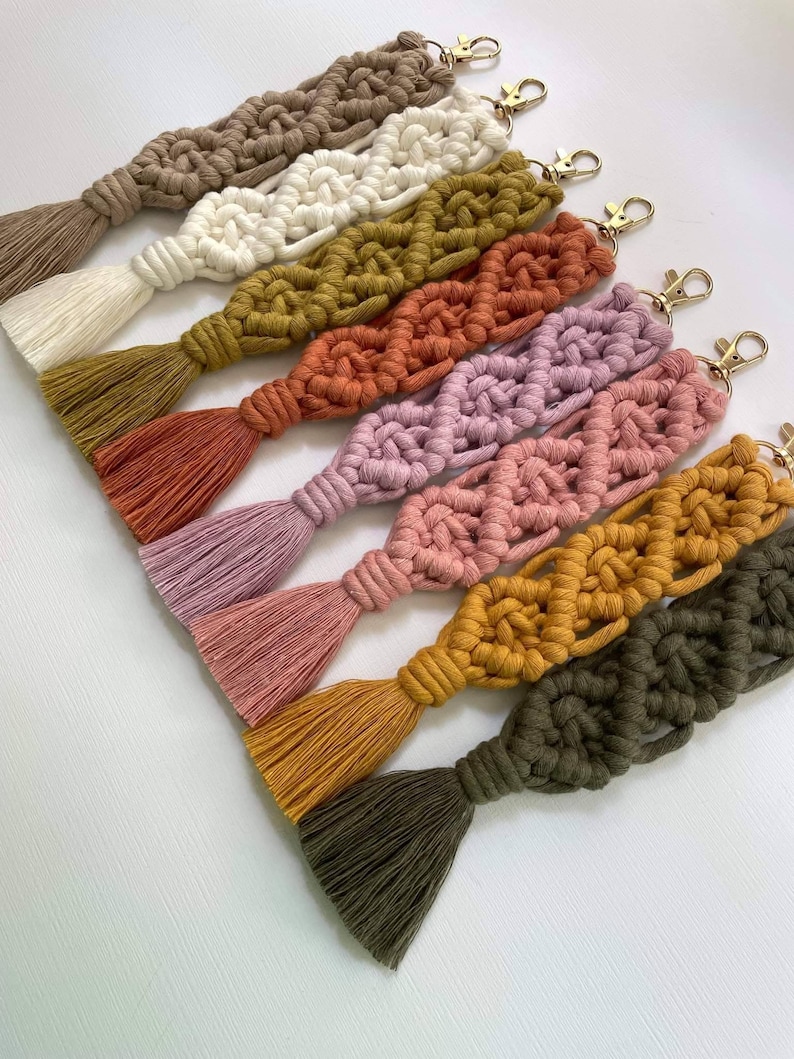 Macrame Keychains Handmade Macrame Keychain - Etsy