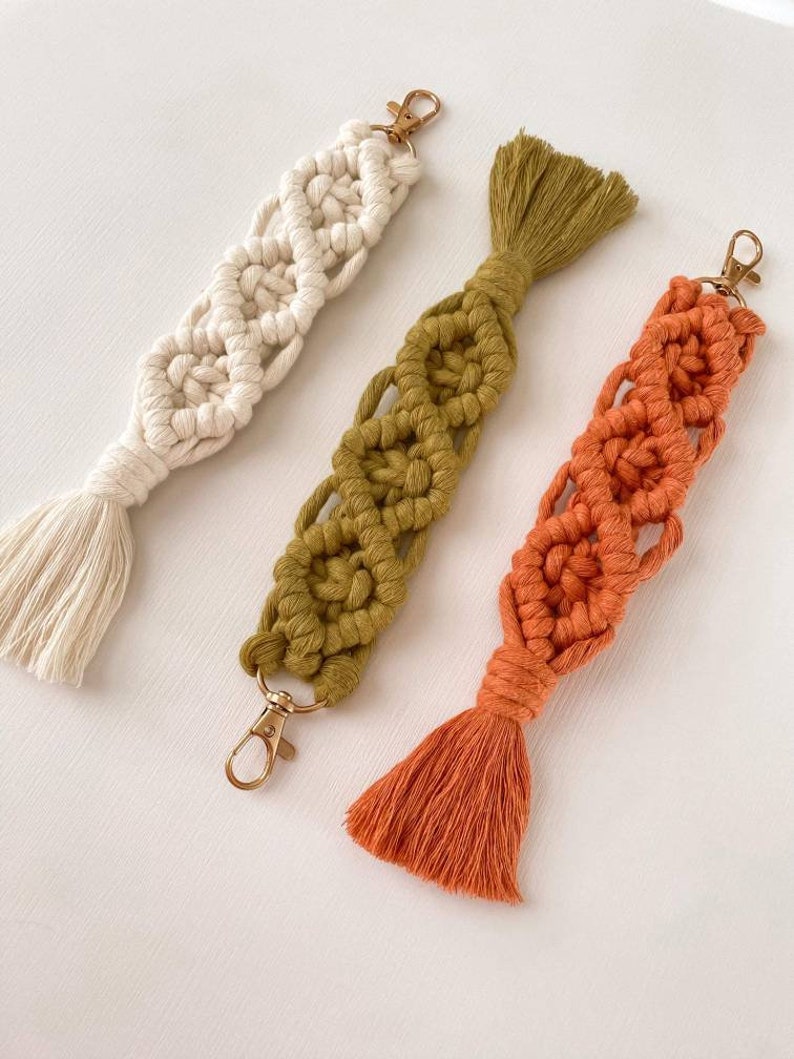 Macrame Keychains Handmade Macrame Keychain - Etsy