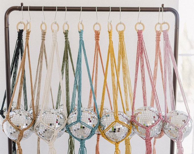 Macrame Disco Ball Hanger - Etsy