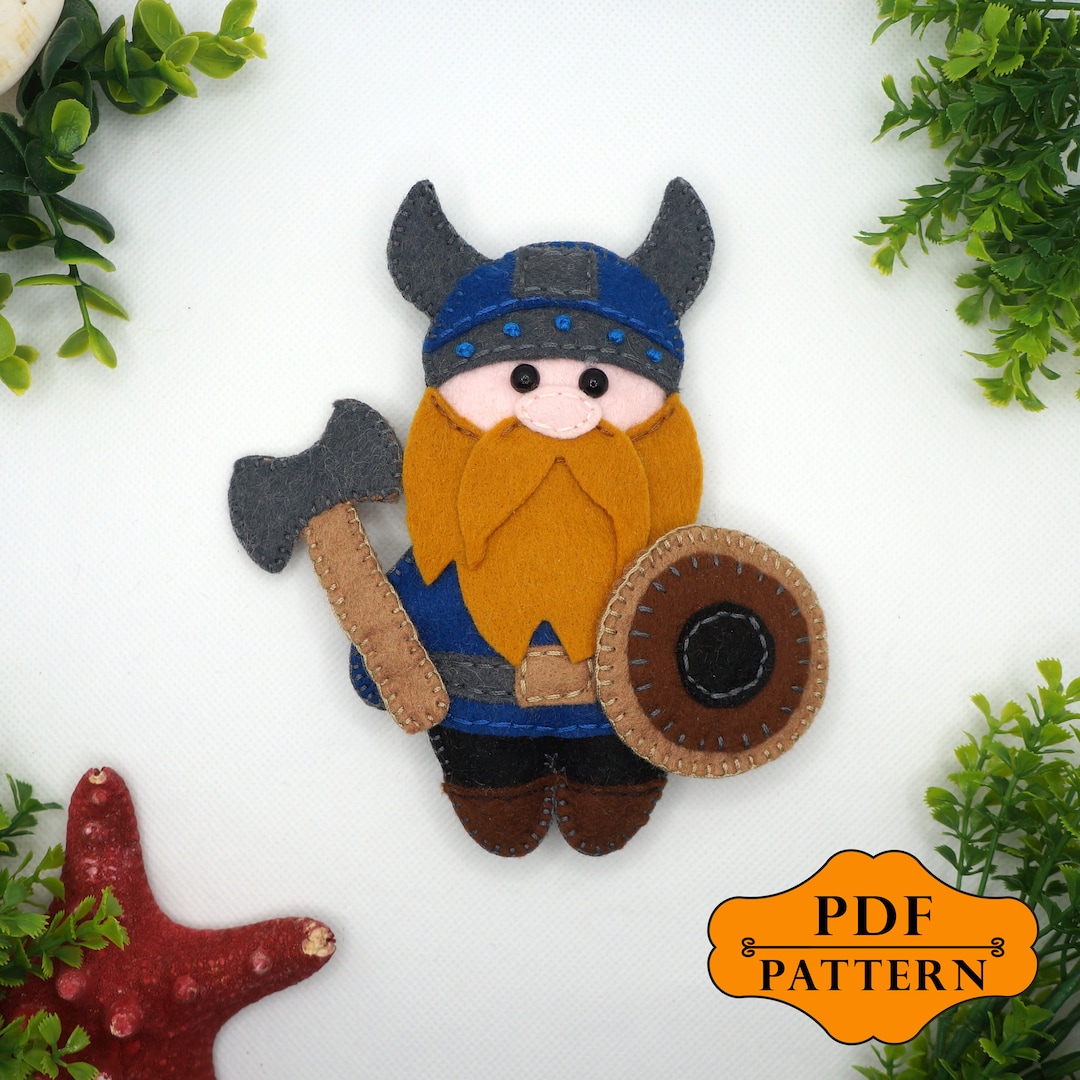 Viking Felt Pattern, Felt Viking Ornament Tutorial, Cute Viking Toy ...