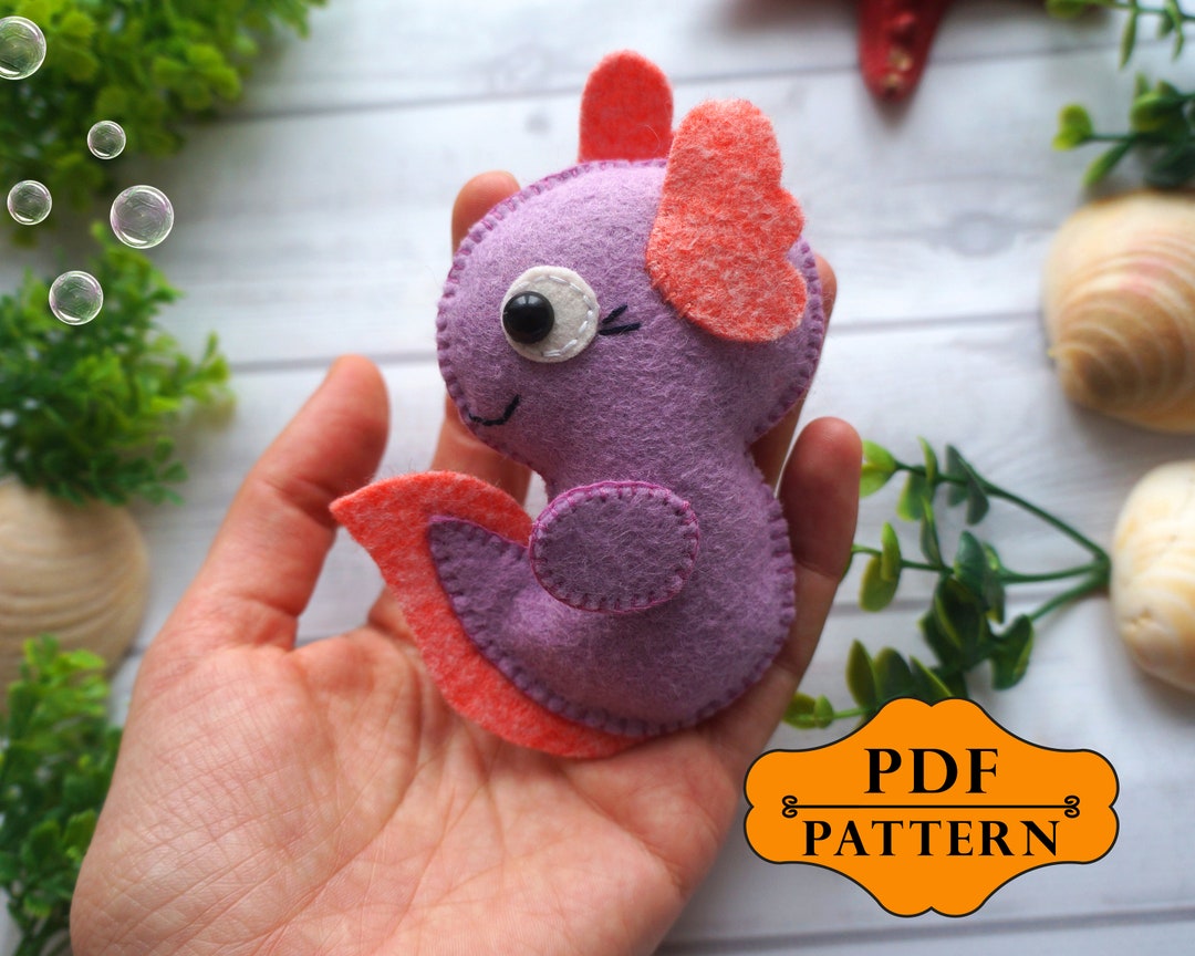 Axolotl Sewing Pattern, Felt Axolotl Pattern, Cute Felt Animal Pattern ...