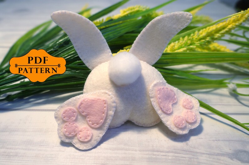 Felt Bunny Butt Pattern, Bunny Sewing Pattern, Stuffed Bunny Pattern ...