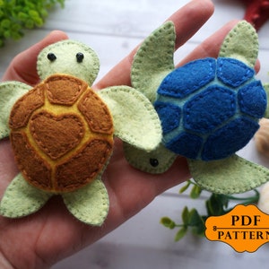 Felt Turtle Pattern, Felt Sea Turtle Pattern, Turtle Sewing Pattern ...