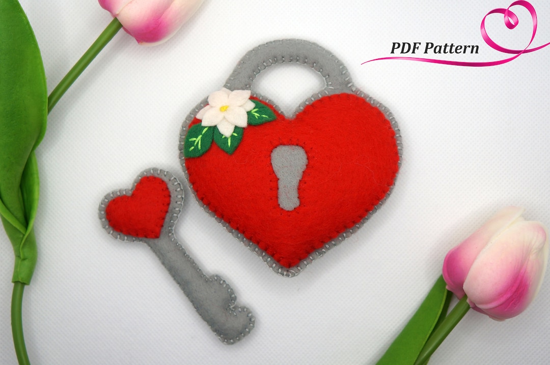 Felt Heart Pattern, Felt Heart Ornament Pattern, Sewing Pattern PDF+SVG ...