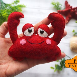 Felt Crab Pattern, Crab Sewing Pattern, Felt Stuffed Animal Pattern ...