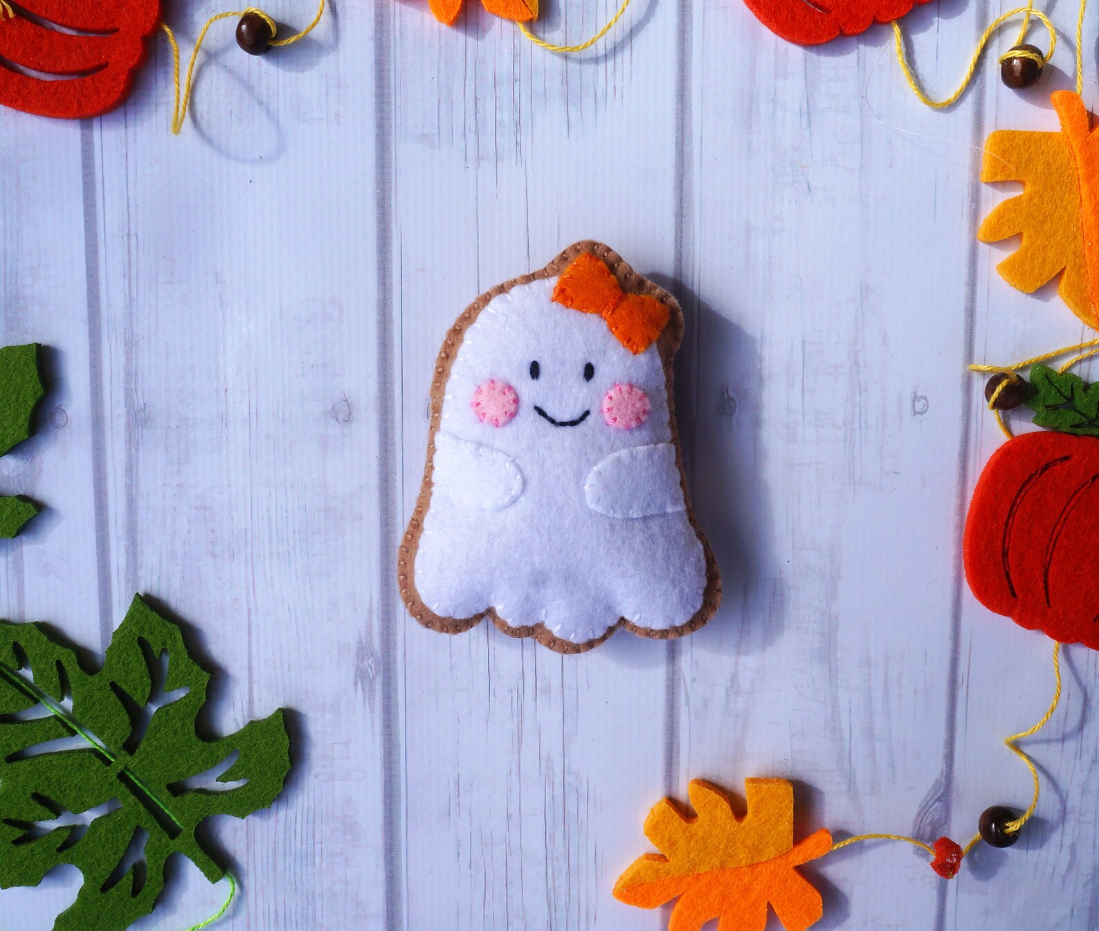 Felt Ghost Sewing Pattern Tree Ornament PDF, Plush Ghost Cookie Toy ...