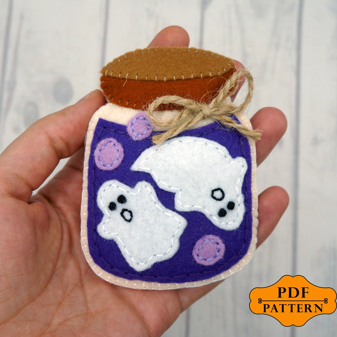 Felt Ghost Pattern, Felt Ghost Tutorial, Halloween Tree Ornament ...