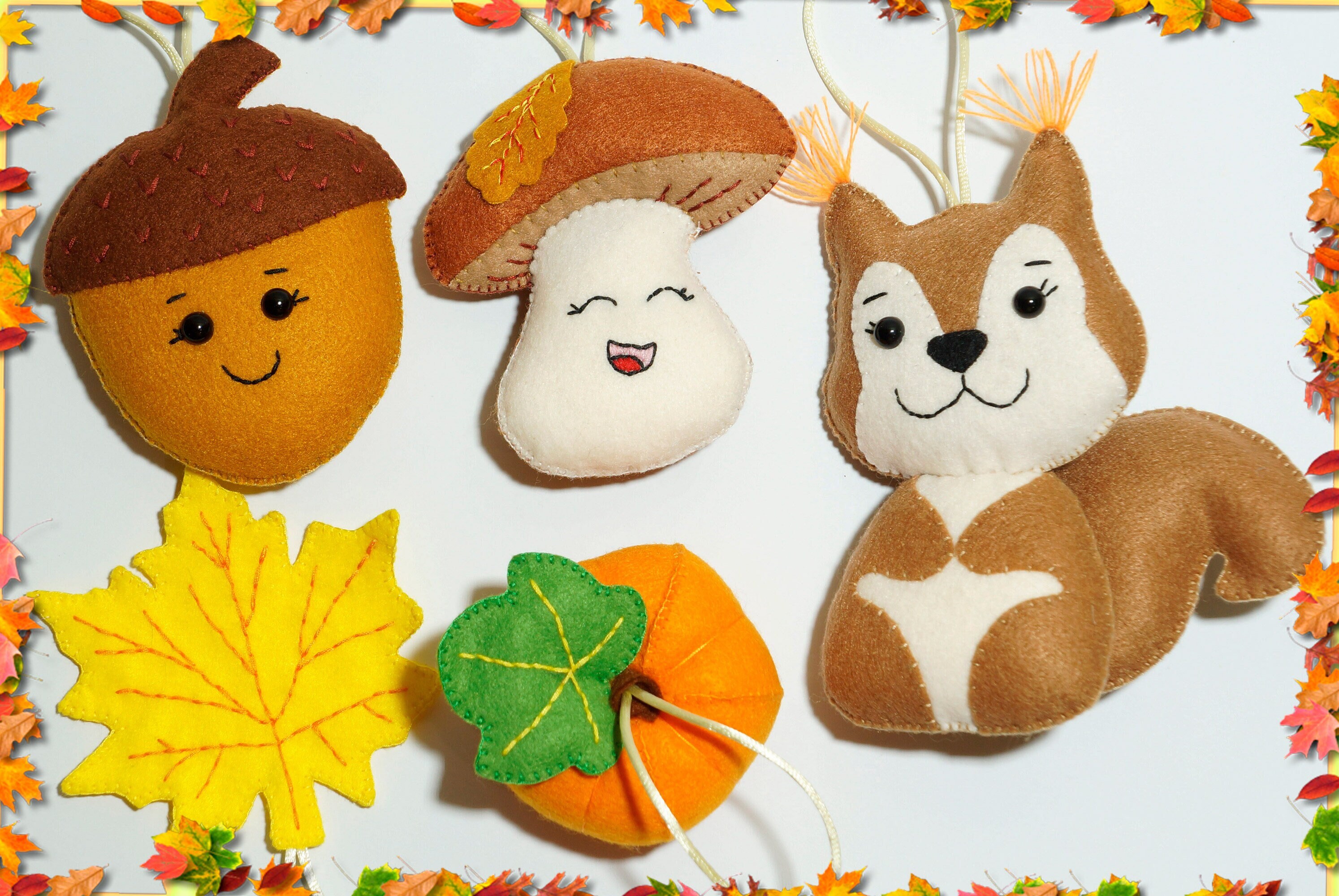 Felt Fall Decor Fall Ornaments Autumn Tree Ornament Cute | Etsy