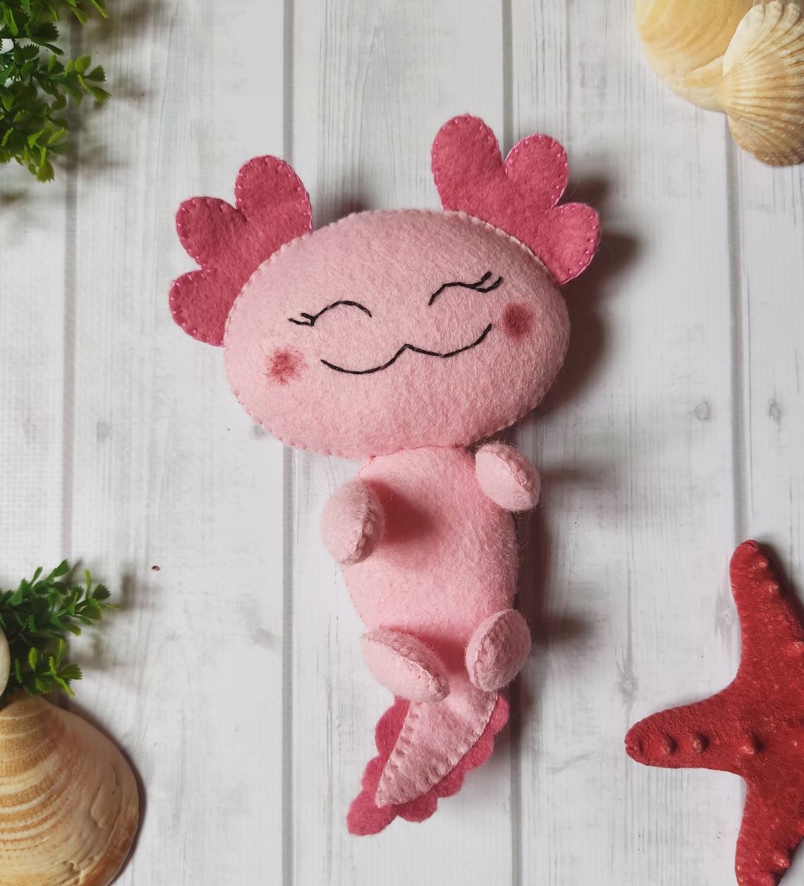 Axolotl Plush Felt Axolotl Sewing Pattern Axolotl Ornament | Etsy