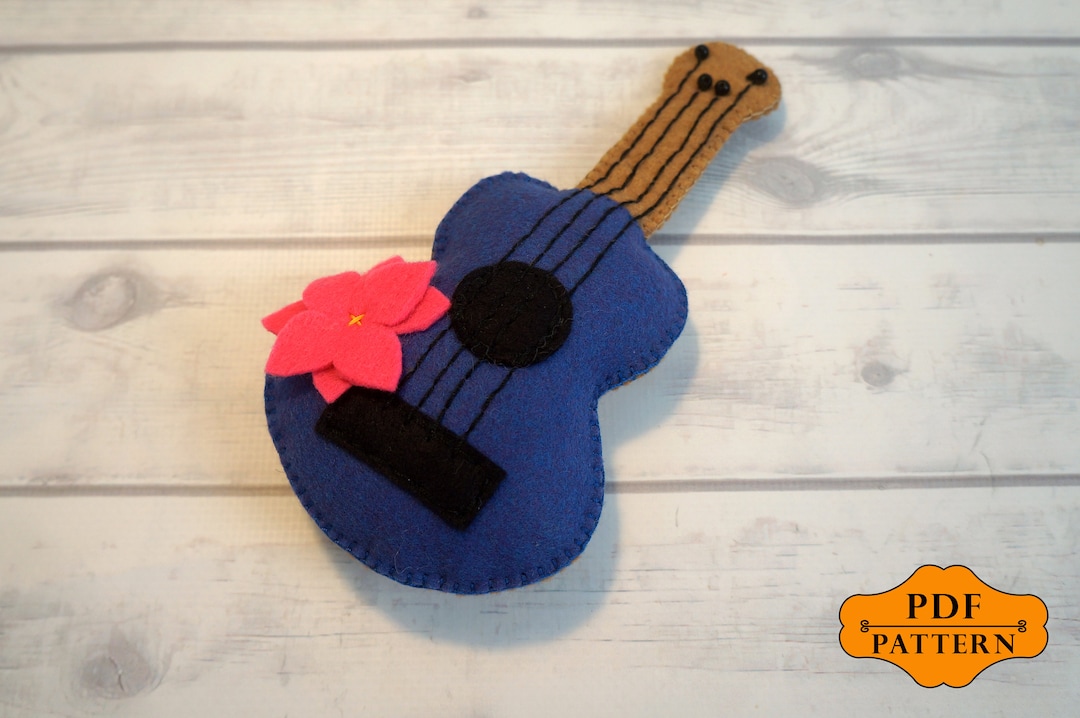 Felt Guitar Ornament Sewing Pattern, Felt Guitar Toy Ornament PDF, DIY ...