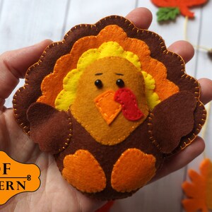 Turkey Sewing Pattern, Felt Thanksgiving Tree Ornament, Felt ...