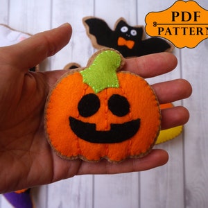 Halloween Felt Sewing Pattern, Halloween Felt Ornaments PDF, Felt ...