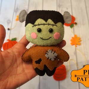 Halloween Tree Ornament Sewing Pattern, Frankenstein Ornament PDF ...