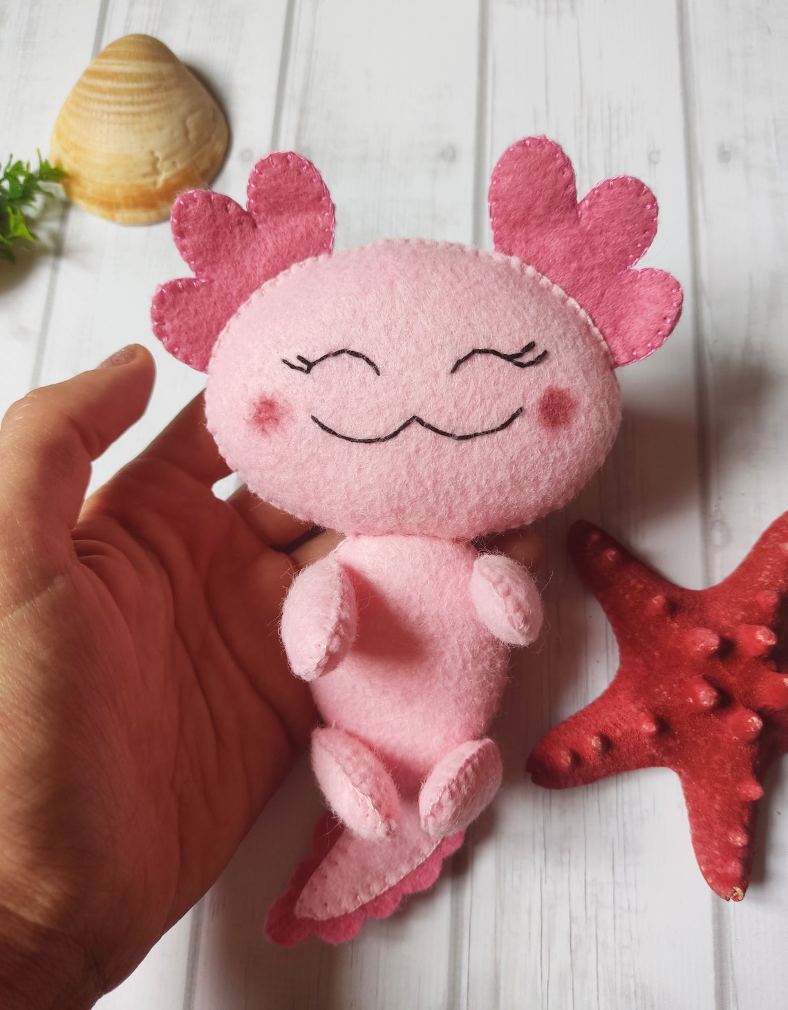 Axolotl Plush Felt Axolotl Sewing Pattern Axolotl Ornament | Etsy