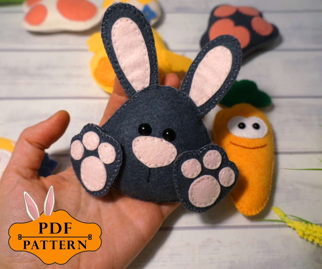Felt Bunny Pattern Felt Easter Pattern Sew Easter Bunny - Etsy