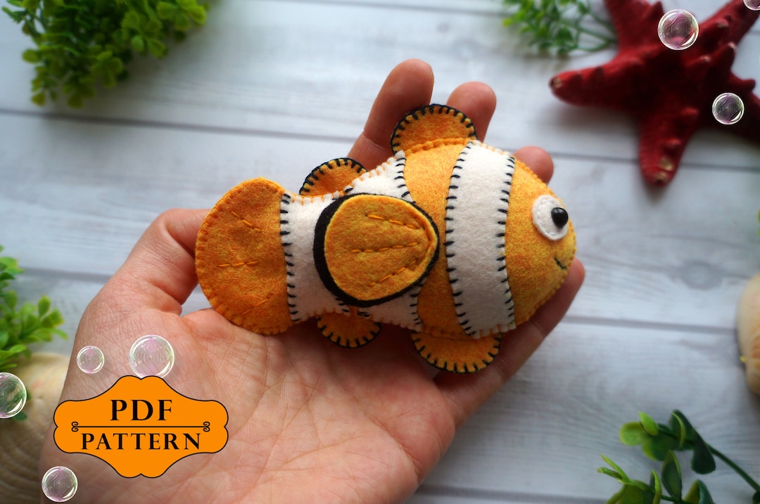 Clownfish Pattern, Felt Sea Animal Pattern, Animal Sewing Pattern ...