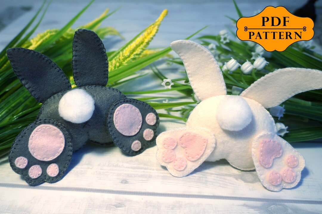 Felt Bunny Butt Pattern, Bunny Sewing Pattern, Stuffed Bunny Pattern ...