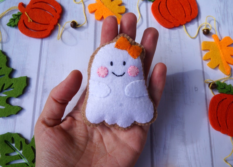 Felt Ghost Sewing Pattern Tree Ornament PDF, Plush Ghost Cookie Toy ...