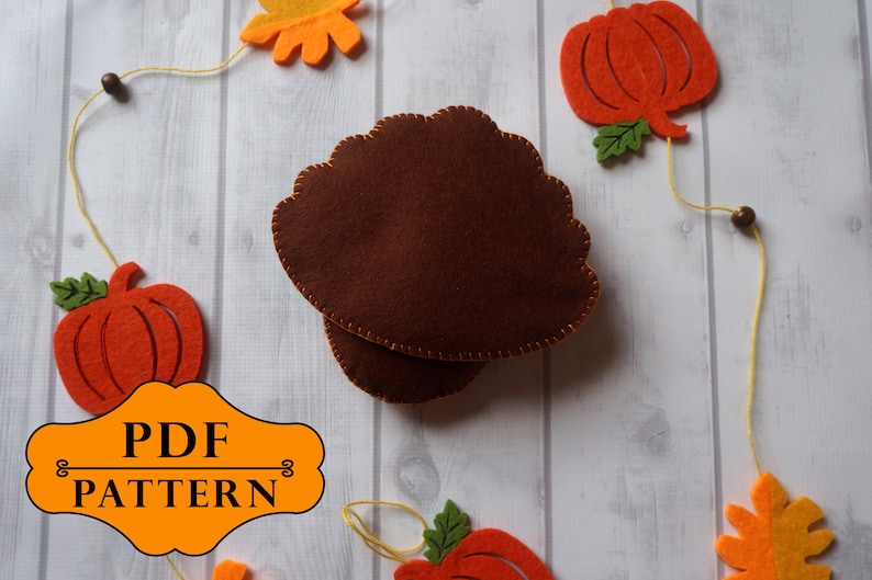 Turkey Sewing Pattern, Felt Thanksgiving Tree Ornament, Felt ...