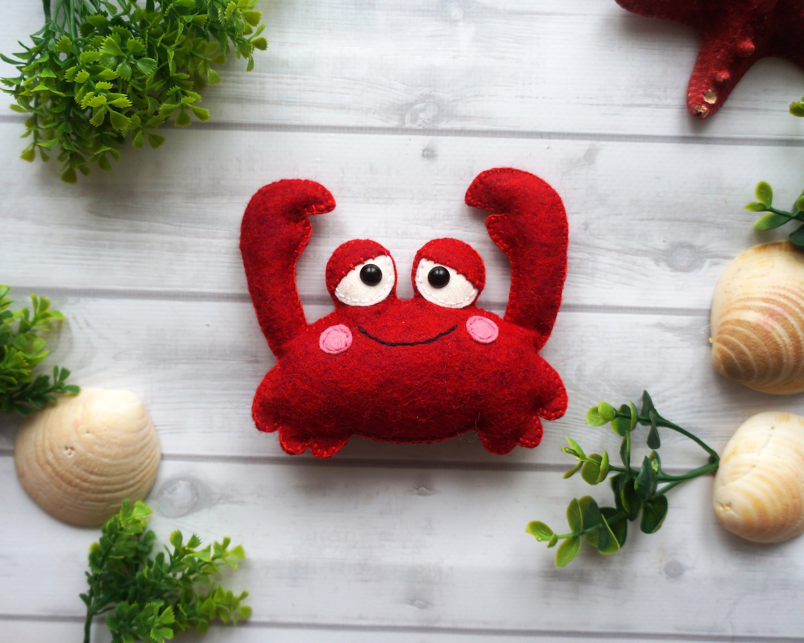 Felt Crab Pattern, Crab Sewing Pattern, Felt Stuffed Animal Pattern ...