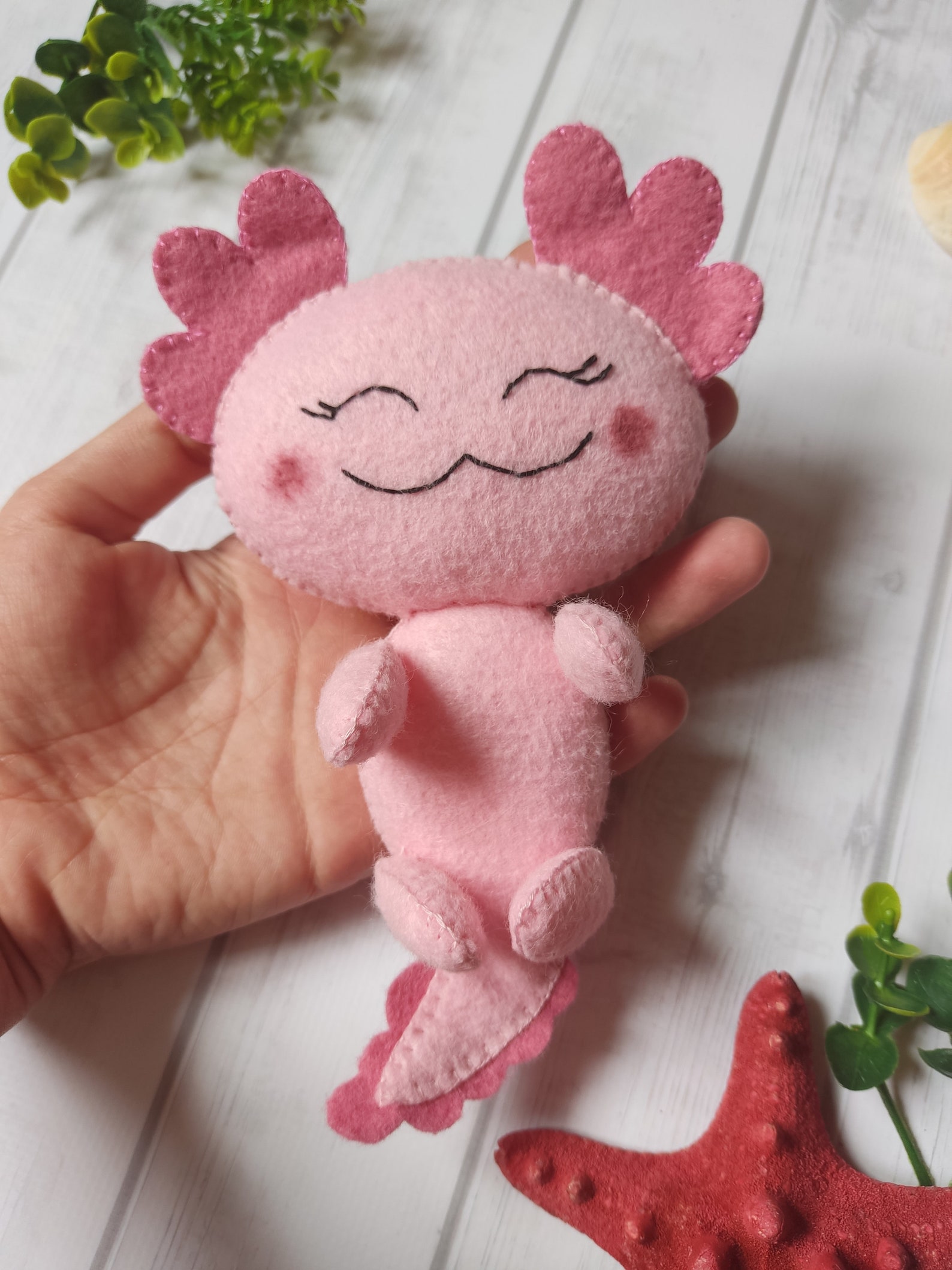 Axolotl Plush Felt Axolotl Sewing Pattern Axolotl Ornament | Etsy