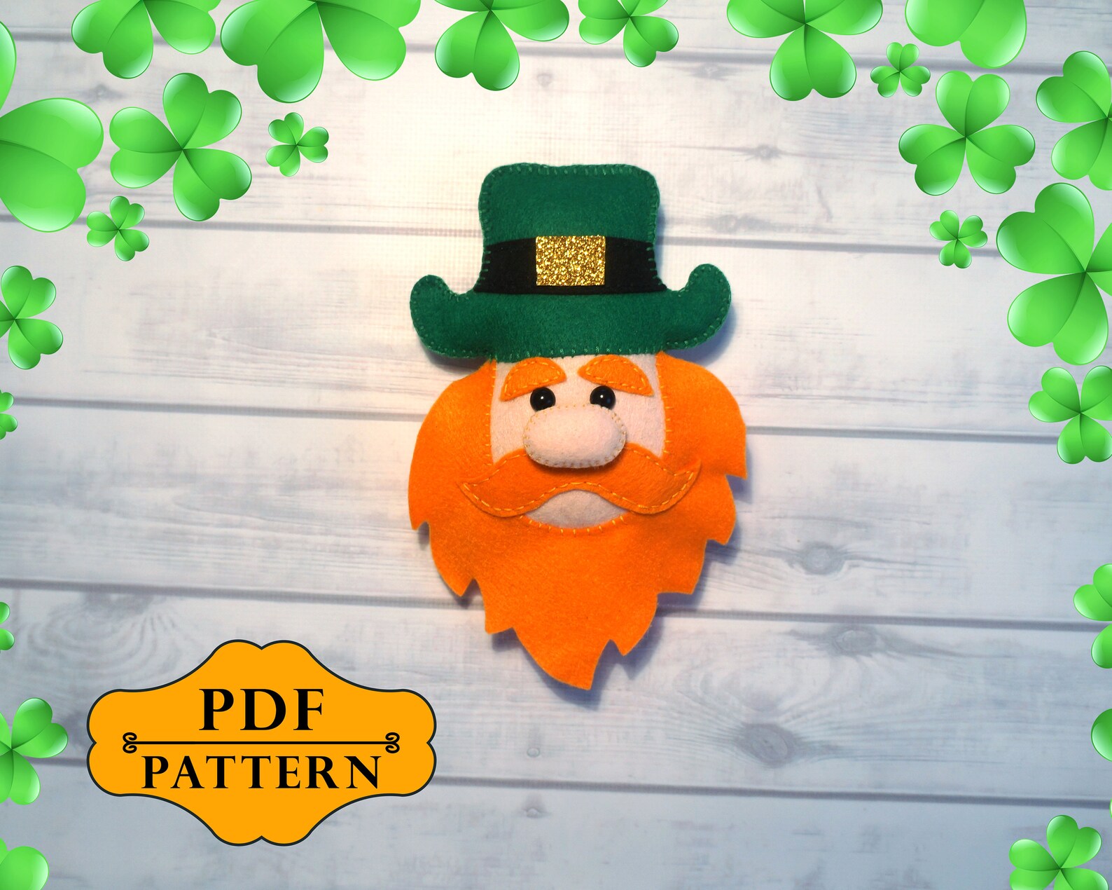 Felt Leprechaun Pattern, Leprechaun Sewing Pattern, St Patrick's ...