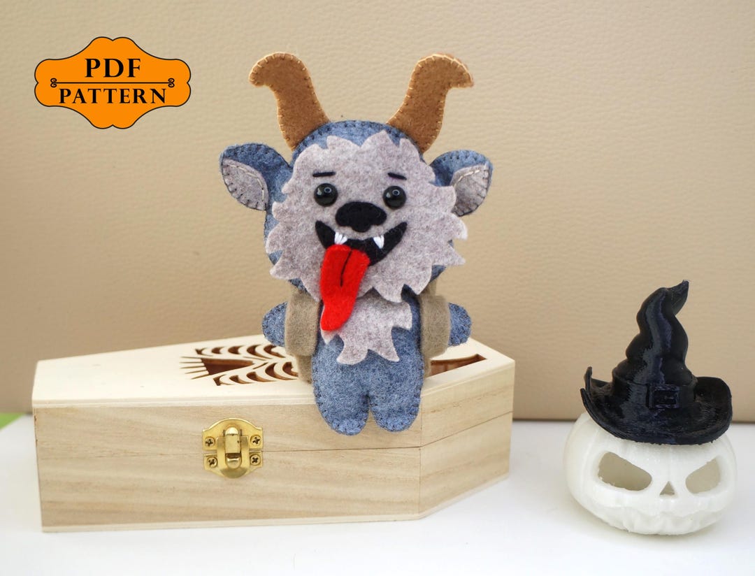 Felt Halloween Krampus Pattern PDF SVG, Christmas Felt Ornament Sewing ...