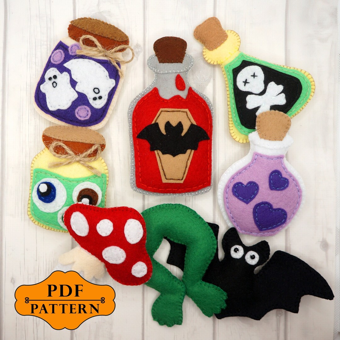 Halloween Felt Ornaments Pattern - Ingredients for Magic, Patterns for ...