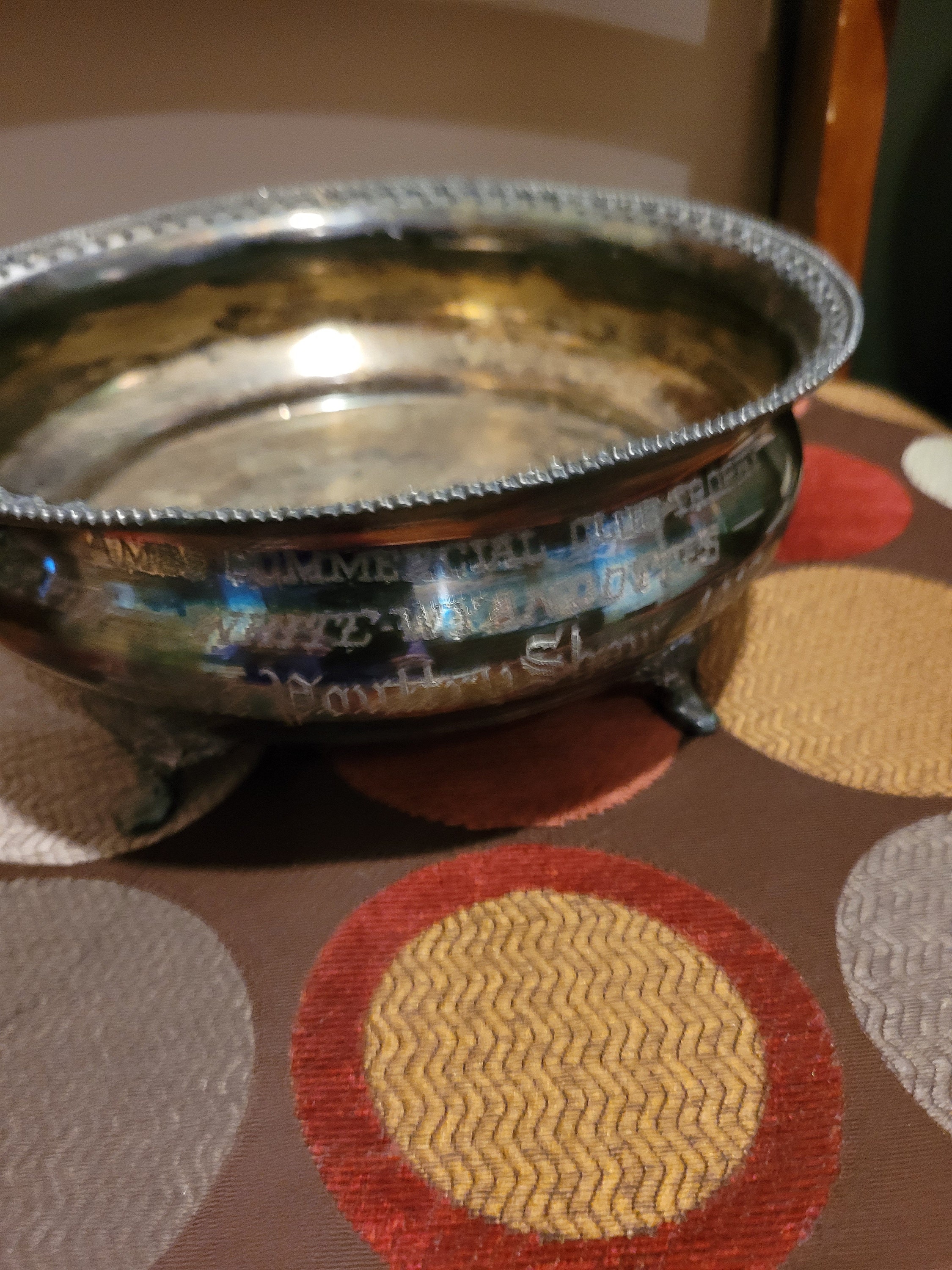 1910 Silver Plate Trophy Ames Commercial Club Wyandotte Pen of Chickens ...