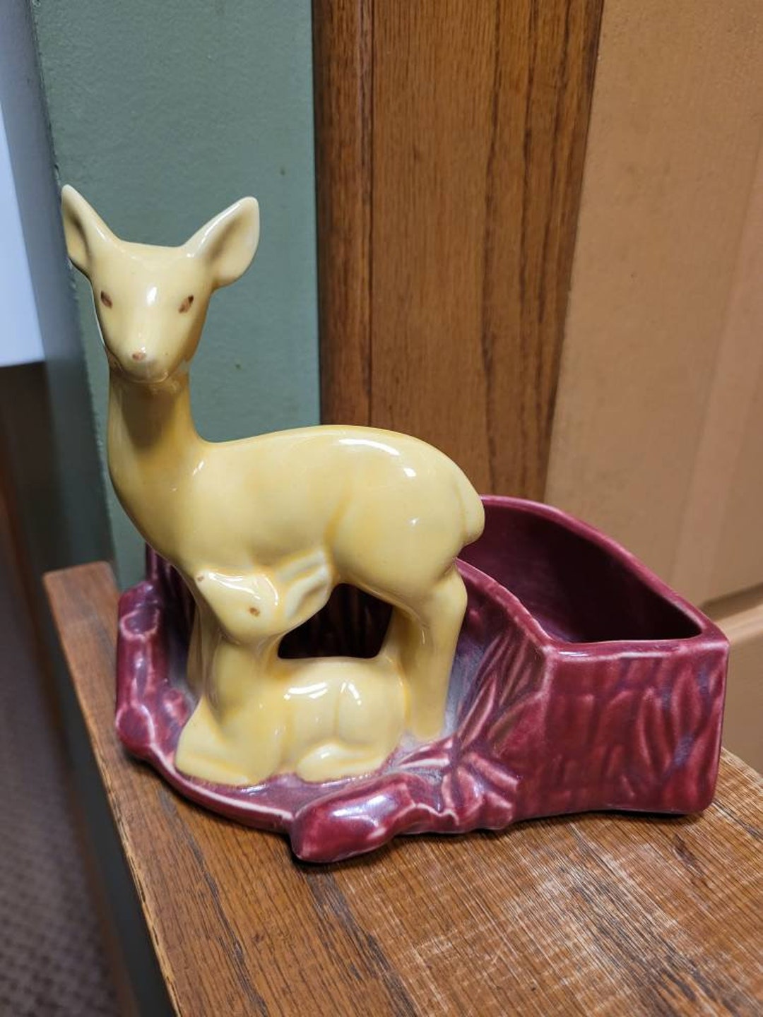 1950s Mcm Shawnee Deer and Fawn Planter - Etsy