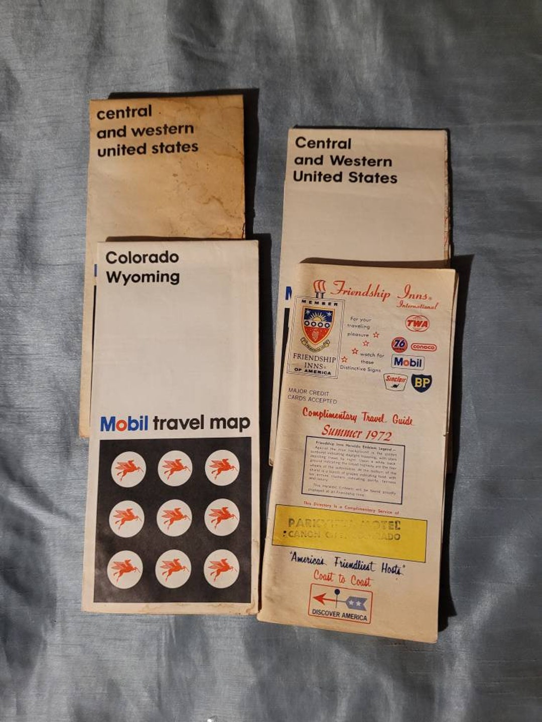 4 Mid Century Maps and Guides..mobil and Friendship Inn - Etsy