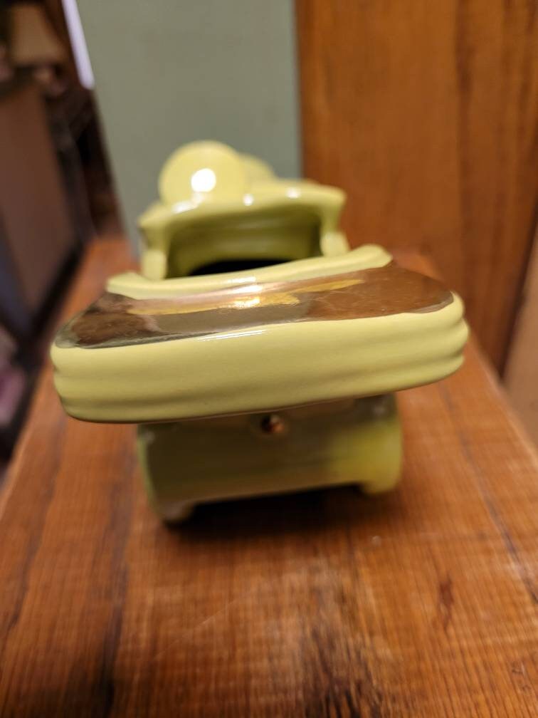 Vintage Jalopy Convertible Lime Green Glazed Ceramic Planter With Gold ...