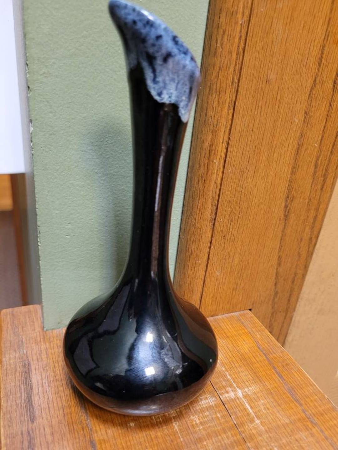 Vintage Anna Van Briggle Blue Lava Drip Glaze Bud Vase. Colorado ...