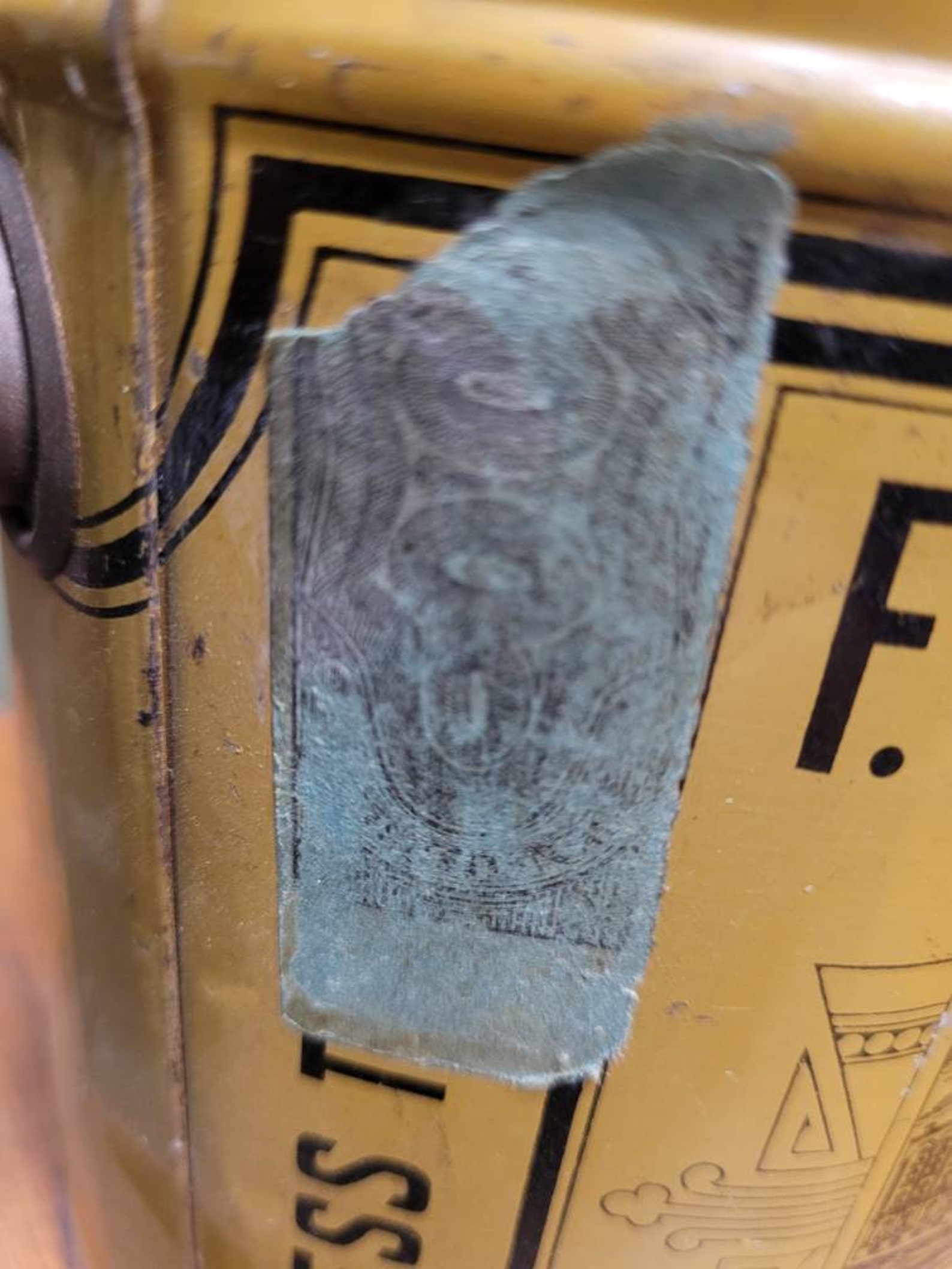 FF Adams & Co Peerless Tobacco Tin Pail With Partial Tax Stamp. No Lid ...