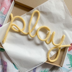 Play Knitted Wire Word Sign / Word - Etsy