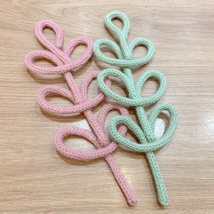 Knitted Wire Leaf Stem | Set of Leaf Stems - Etsy