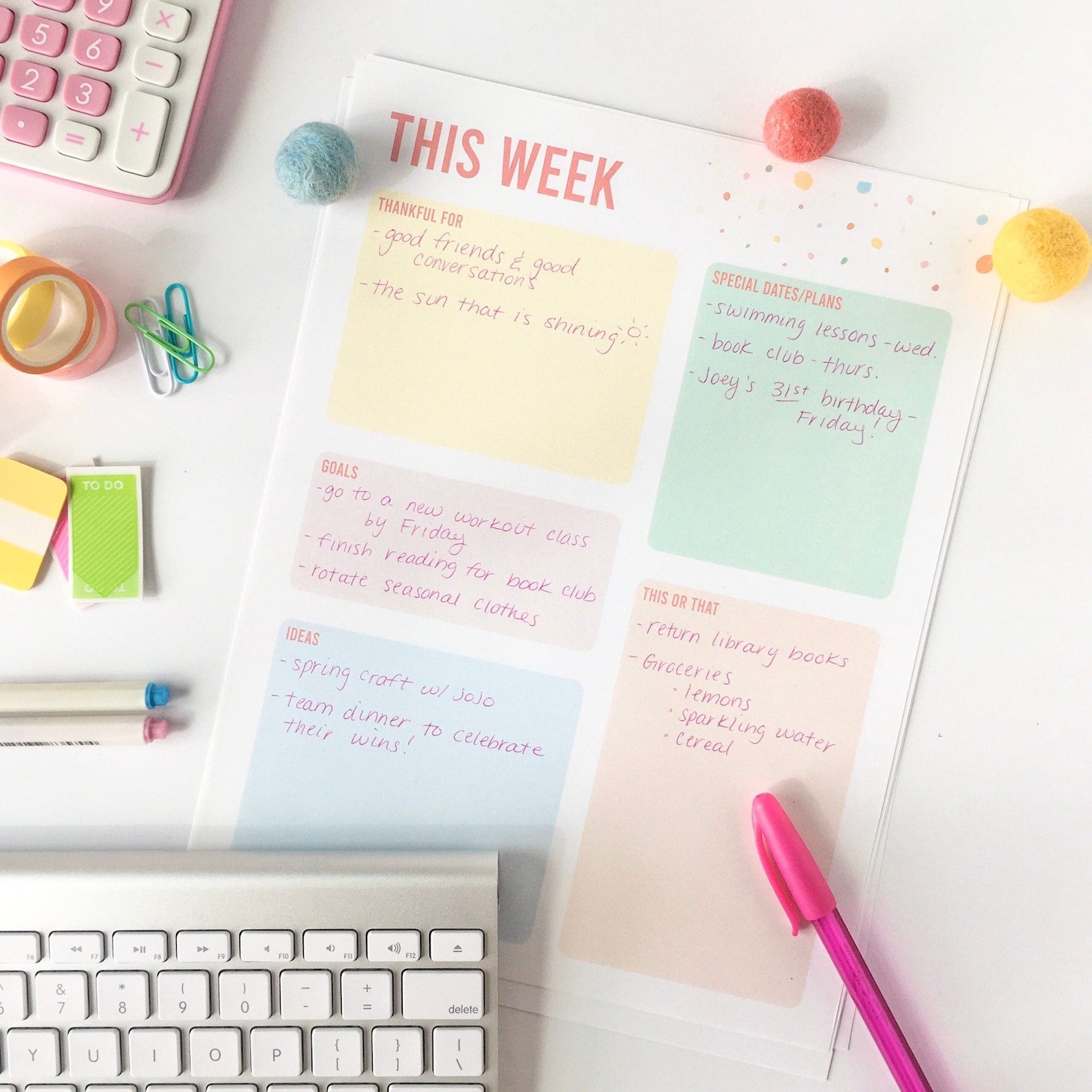Weekly Planner Instant Download Creative - Etsy
