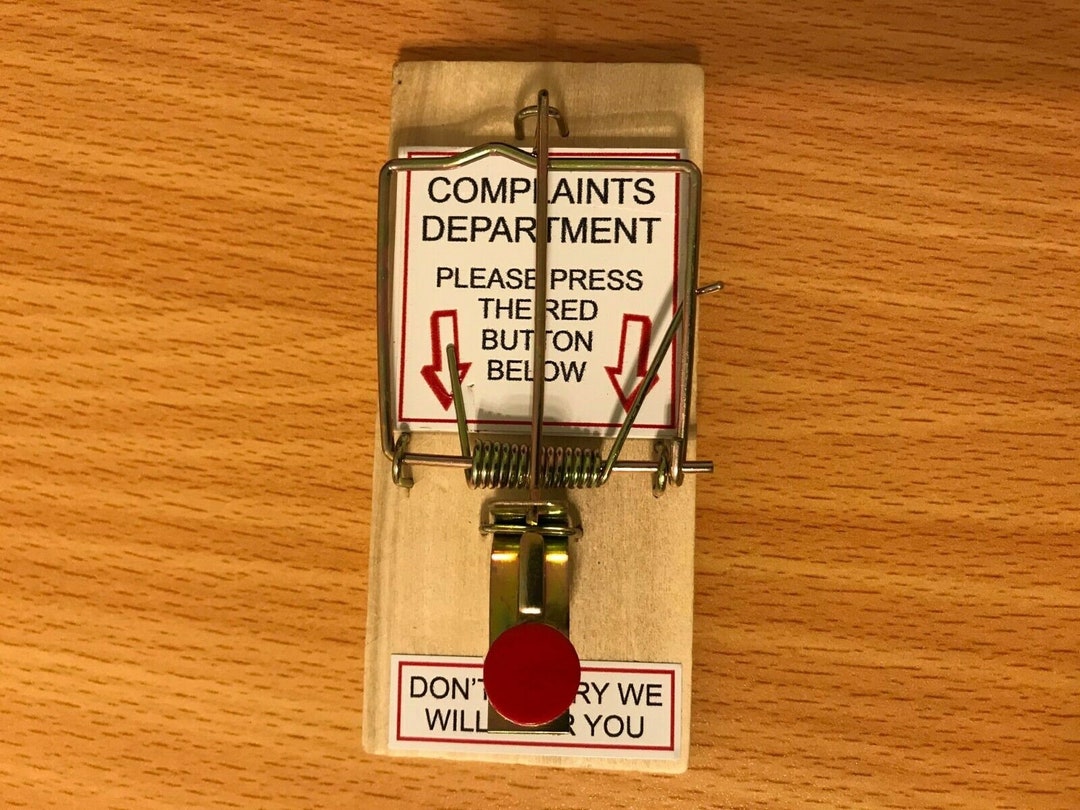 Complaints Department Mouse Trap Sign Funny Office Prank Gag Gift ...