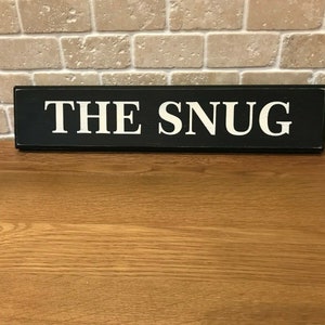 THE SNUG Sign Vintage Old Antique Style Wooden Pub Hotel Home Kitchen ...
