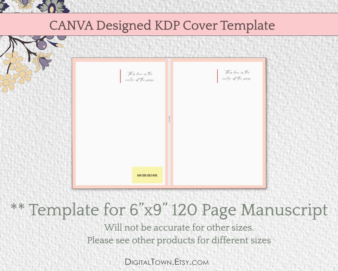 KDP Book Covers JPEG With Canva Templates For 6x9 120 Page Etsy