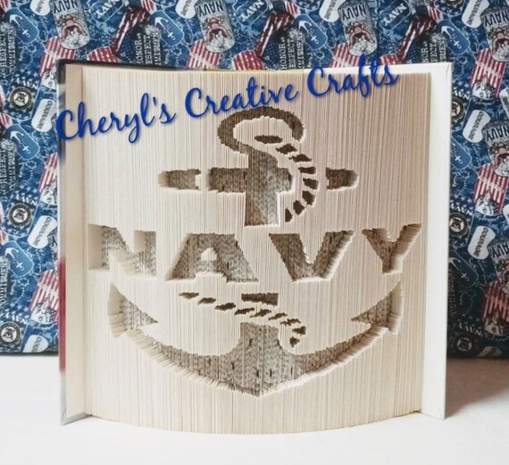 US Navy Anchor Military Book Fold Pattern | Etsy